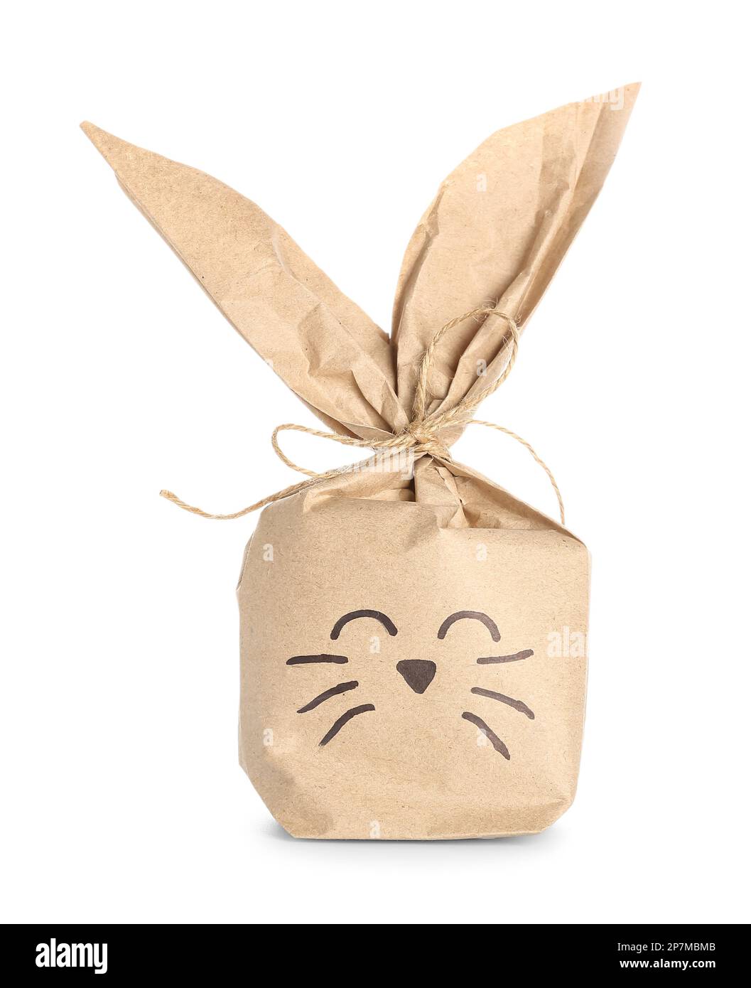 Easter bunny gift bag isolated on white background Stock Photo - Alamy