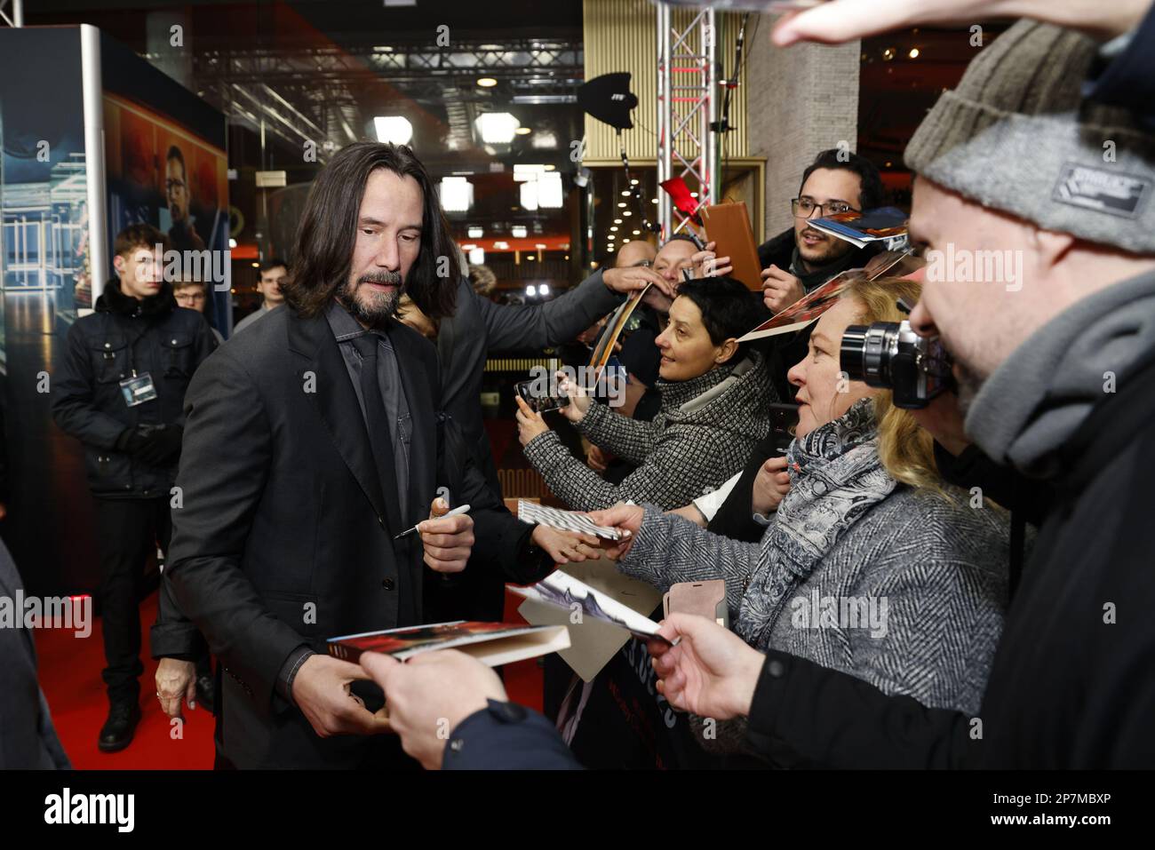 Keanu Reeves attends "John Wick: Chapter 4" premiere at Zoo Palace on March 8, 2023 in Berlin ...