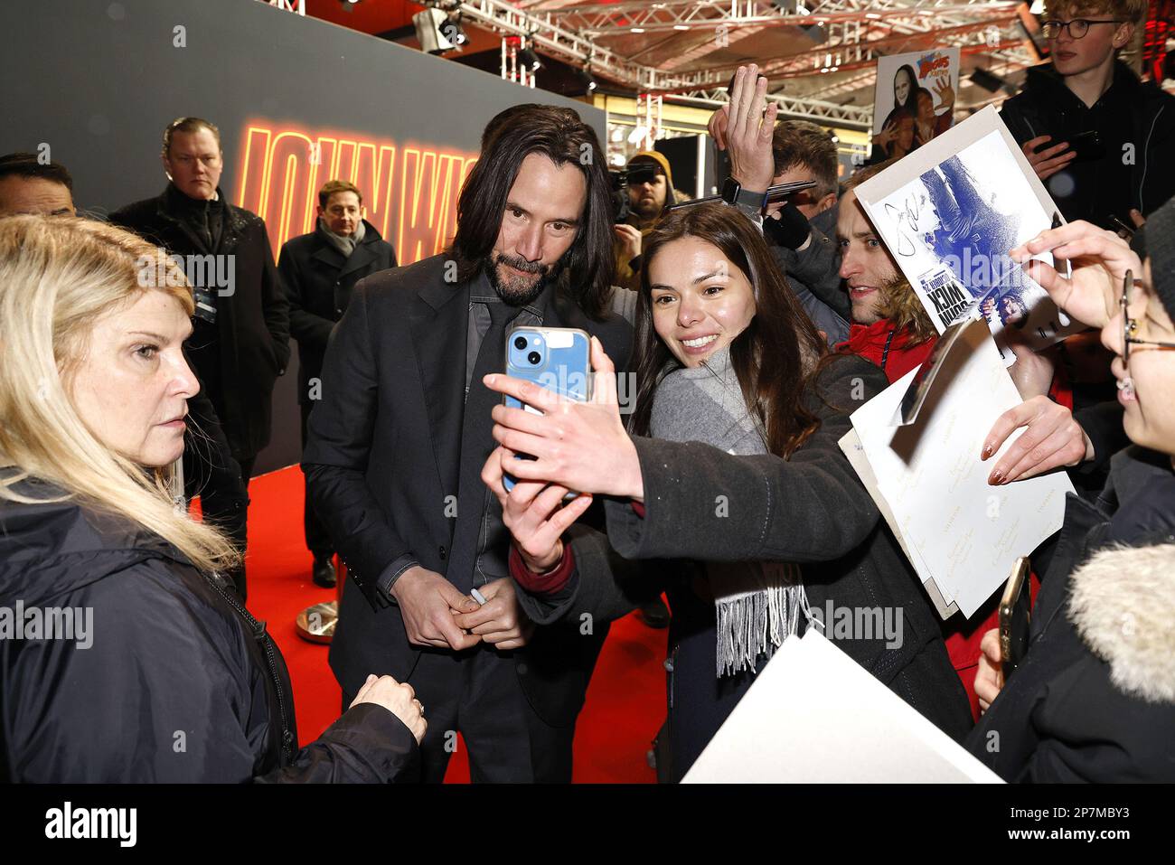 Keanu Reeves attends "John Wick: Chapter 4" premiere at Zoo Palace on March 8, 2023 in Berlin ...