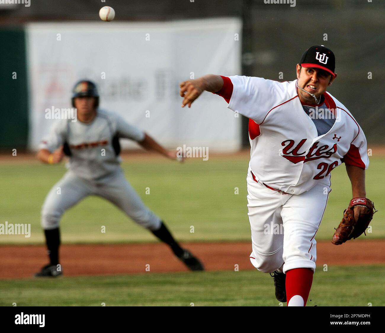 In this photograph taken on Thursday, May 14, 2009, Utah pitcher Brian ...