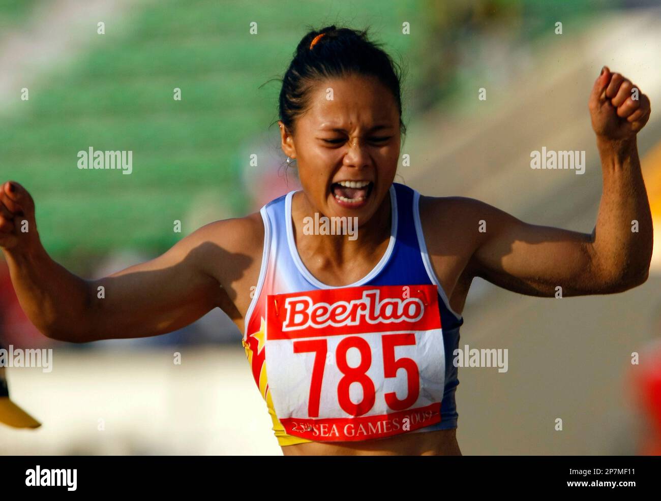 Marestella Torres of the Philippines competes in the women's long jump ...