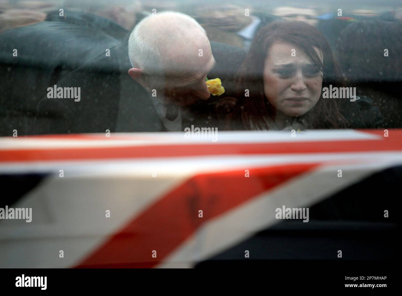 Sian Goodenough, right, the fiancee of Lance Corporal Adam Drane, is ...