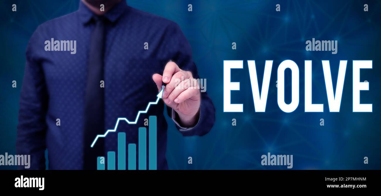 Conceptual display Evolve. Business showcase develop gradually Improve ...