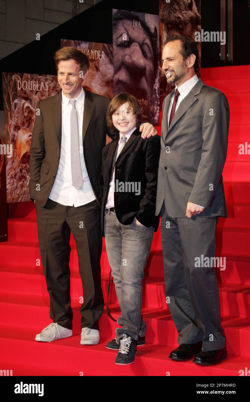 U.S. film director Spike Jonze, left, actor Max Records, center, and ...