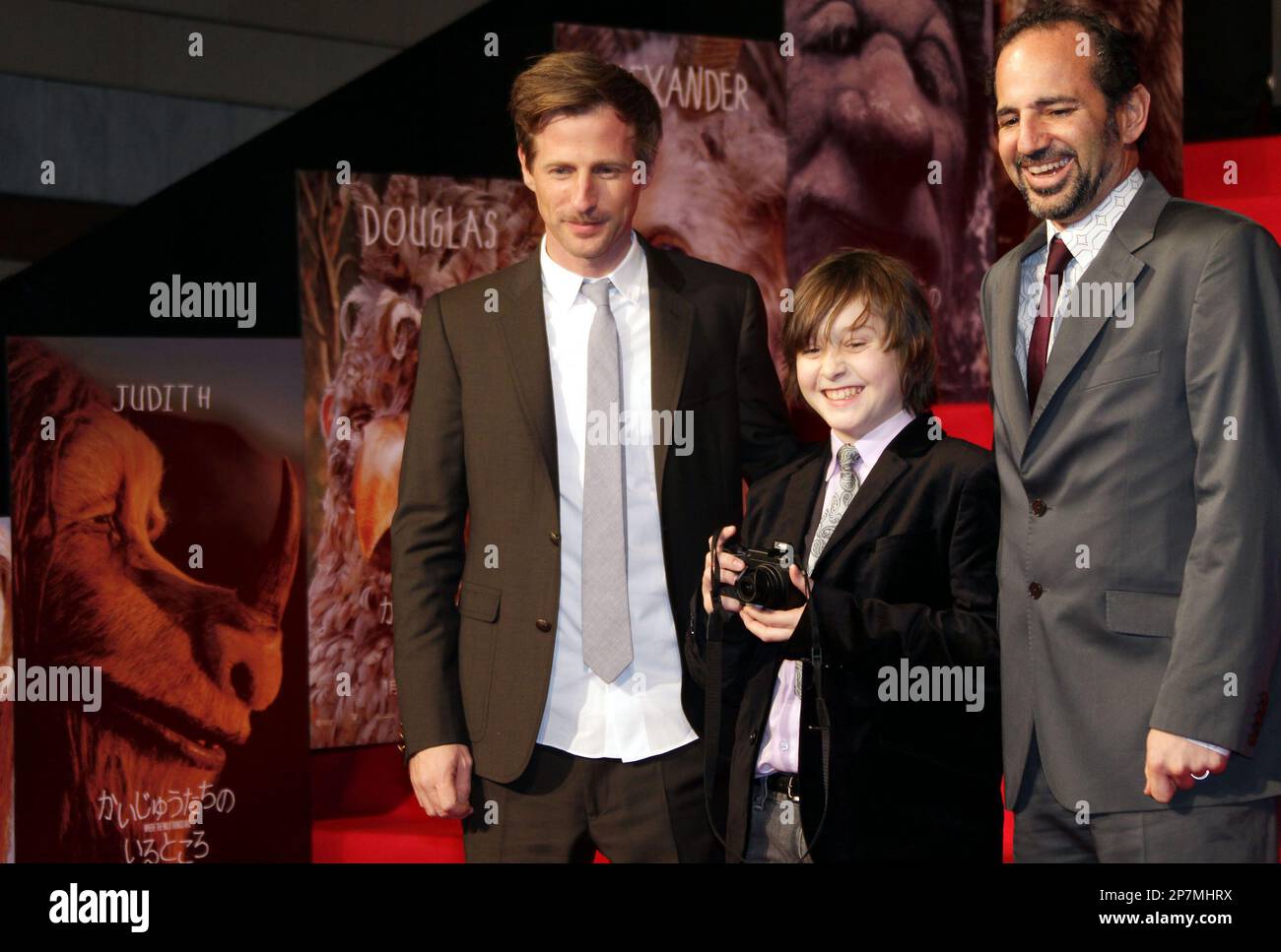 U.S. film director Spike Jonze, left, actor Max Records, center, and ...