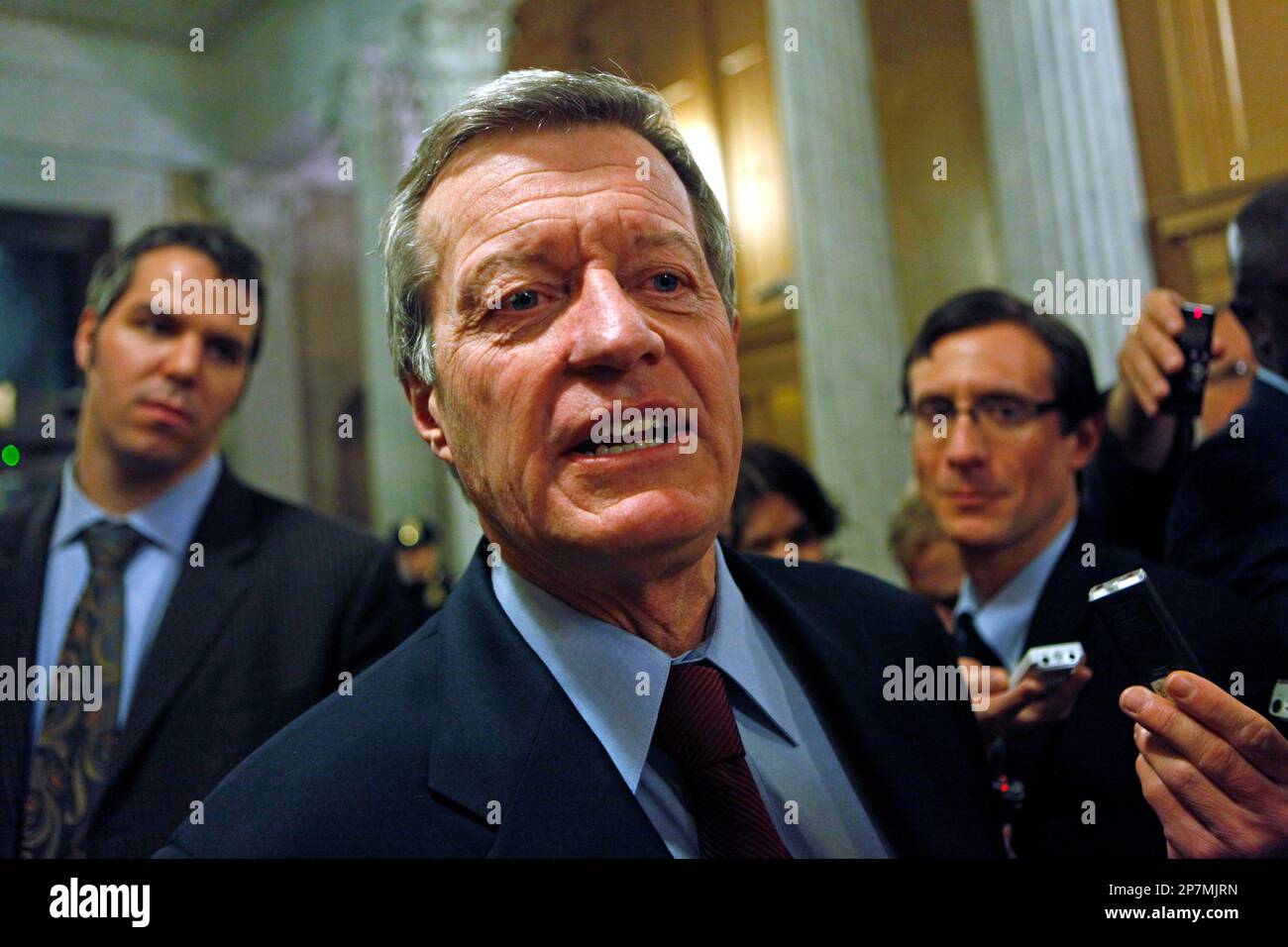Senate Finance Committee Chairman Sen. Max Baucus, D-Mont., speaks with ...