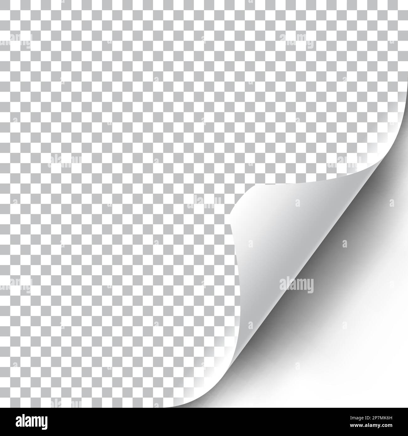 Curly Page Corner realistic illustration with transparent shadow. Ready ...