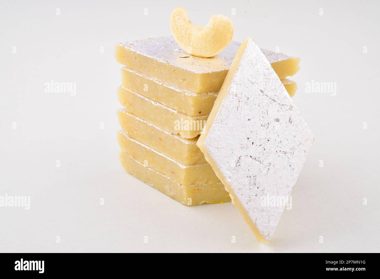 Kaju katali on white background, indian traditional sweet Stock Photo ...