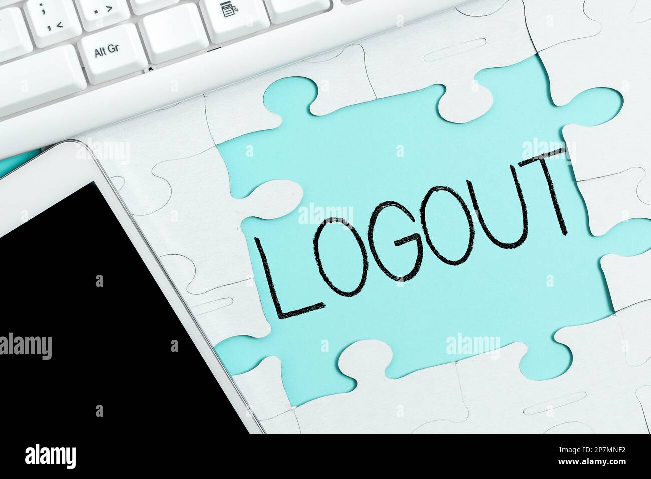 Text caption presenting Logout. Business idea go through procedures to conclude use of computer ...