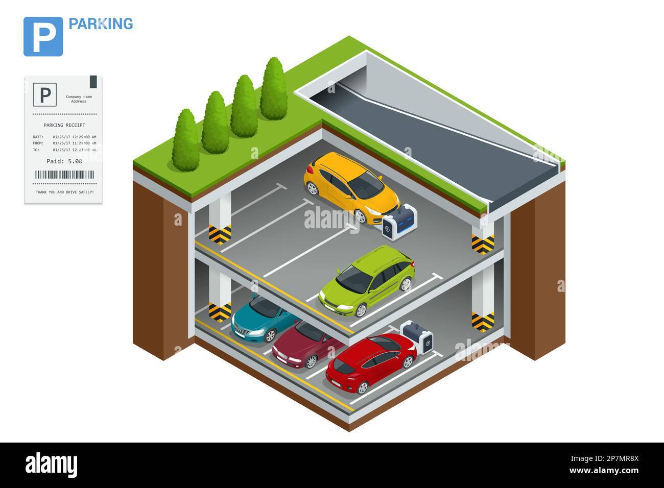 Isometric robot valet parking cars. Outdoor valet parking robot ... Isometric robot valet parking cars. Outdoor valet parking robot ...