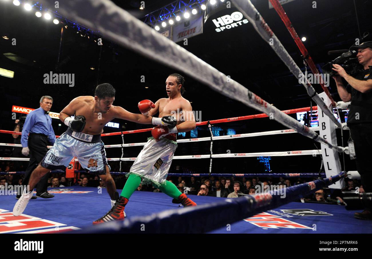 Paulie Malignaggi, right, fights Juan Diaz in a NABO Junior ...