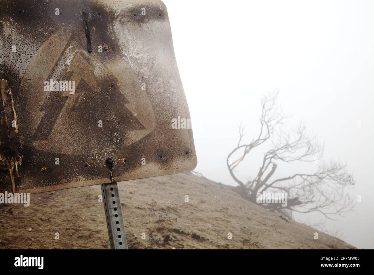 Rain threatens the fire damaged area of the Station Fire on the Angeles ...
