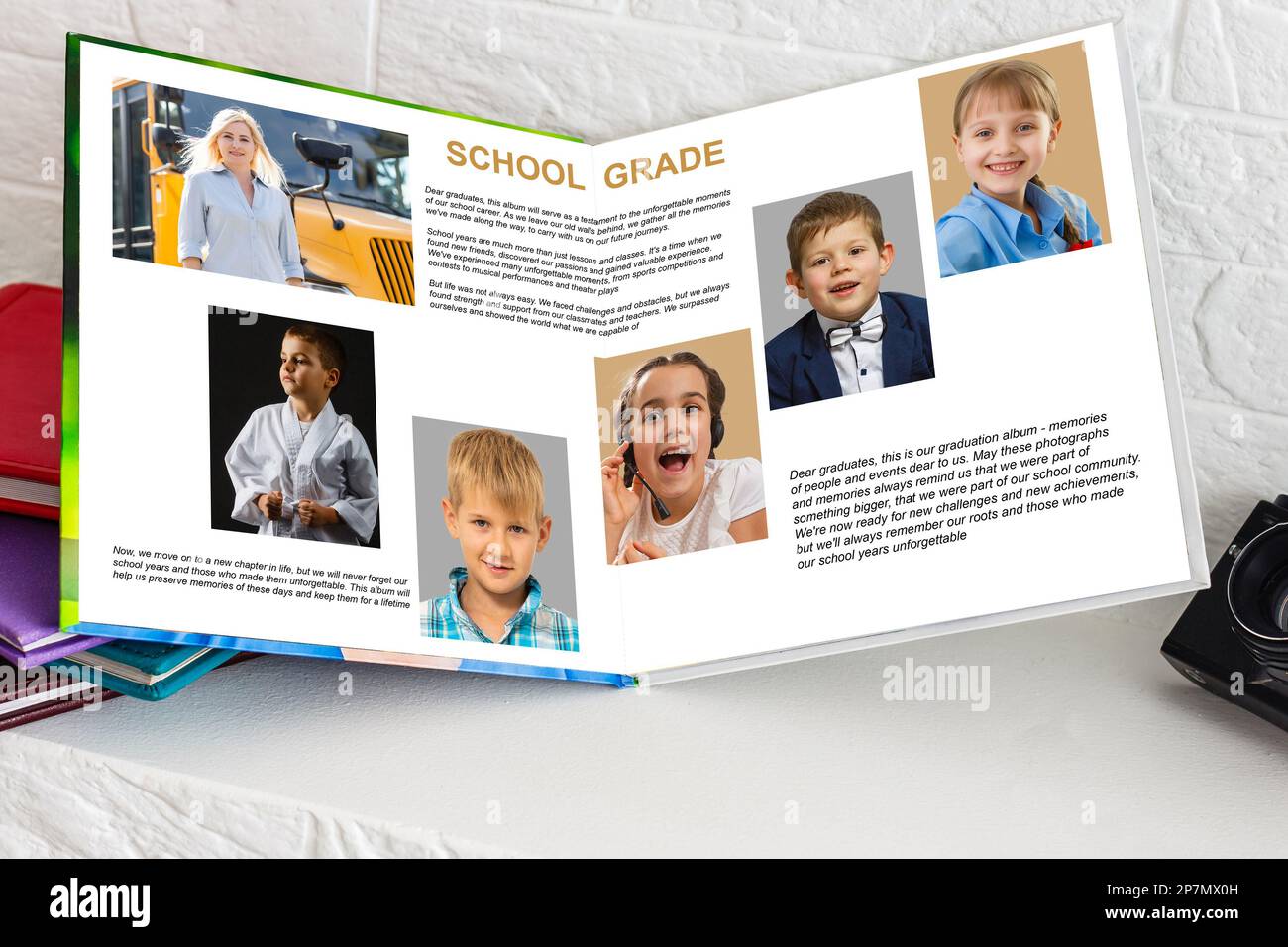 graduation album, photobook, printed photobooks Stock Photo - Alamy