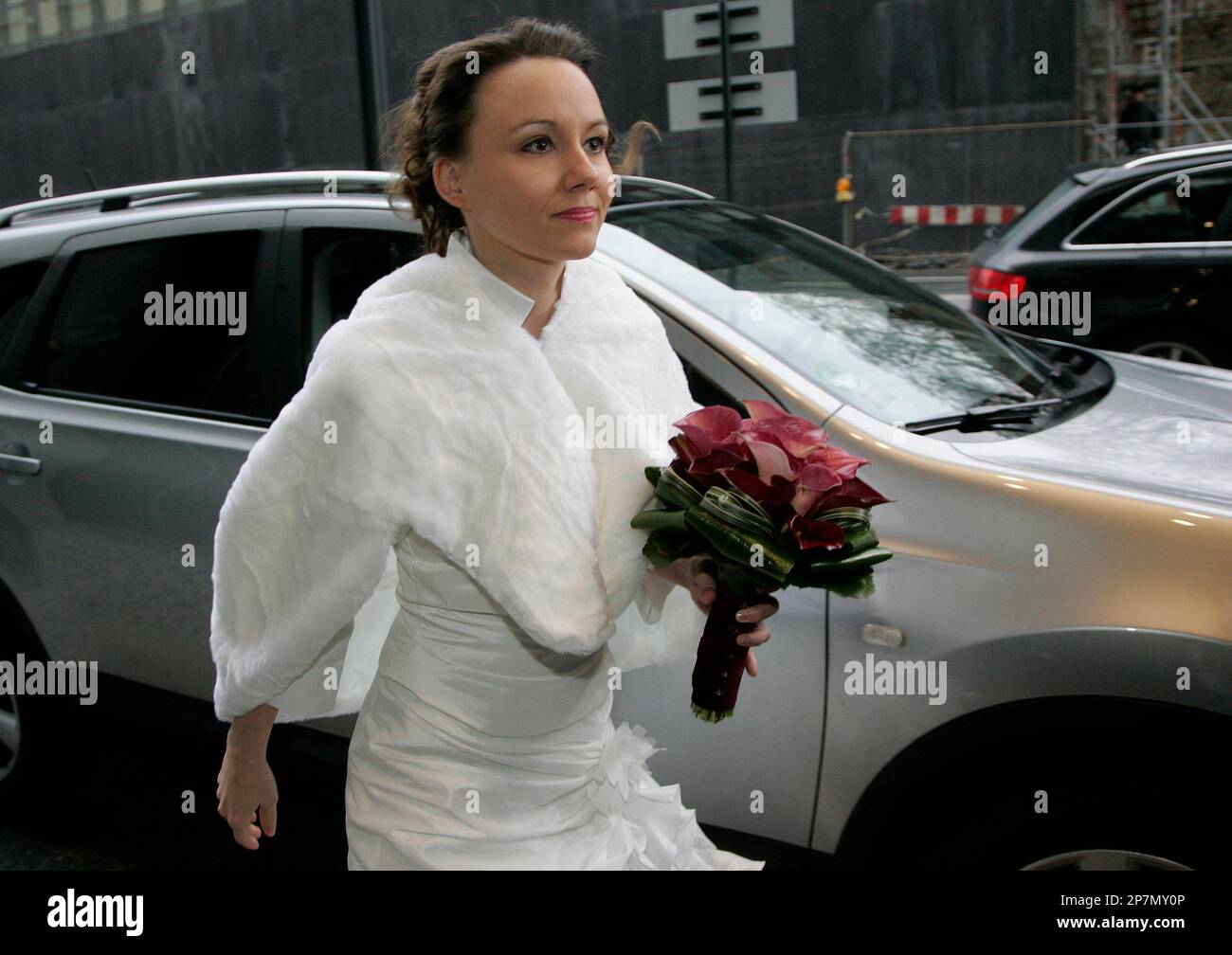 29-years old German Michelle Schumann arrives for her marriage with 69 ...
