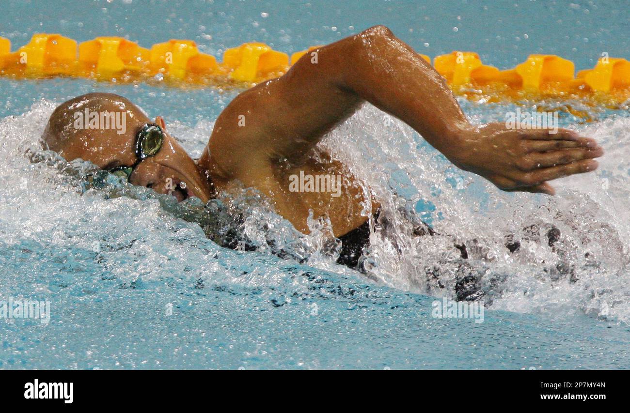 Akbar Nasution of Indonesia swims in the men's 400-meter individual ...
