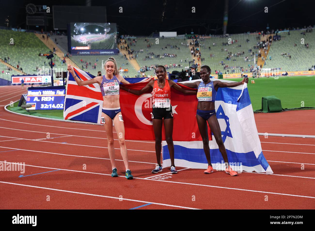 The three medallist's (Yasemin CAN, Eilish MCCOLGAN & Lonah Chemtai ...