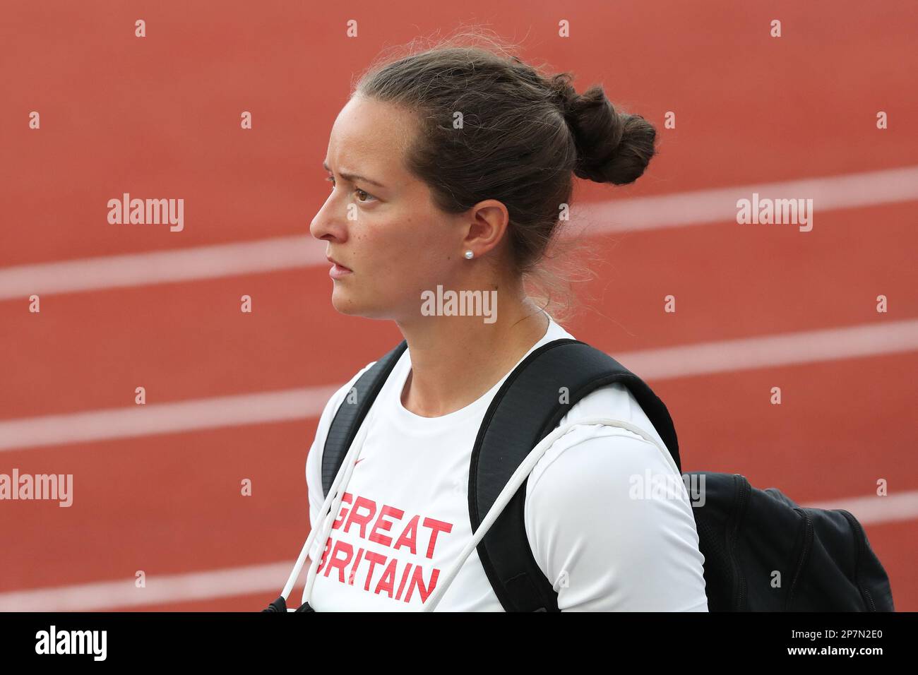 Jade LALLY walking out to complete in the discus at the European ...