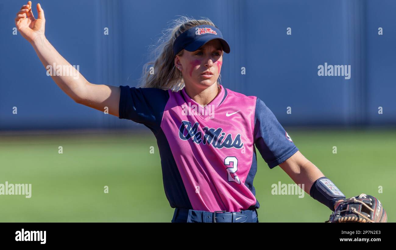 Mississippi infielder Savana Sikes (2) during an NCAA softball game on ...