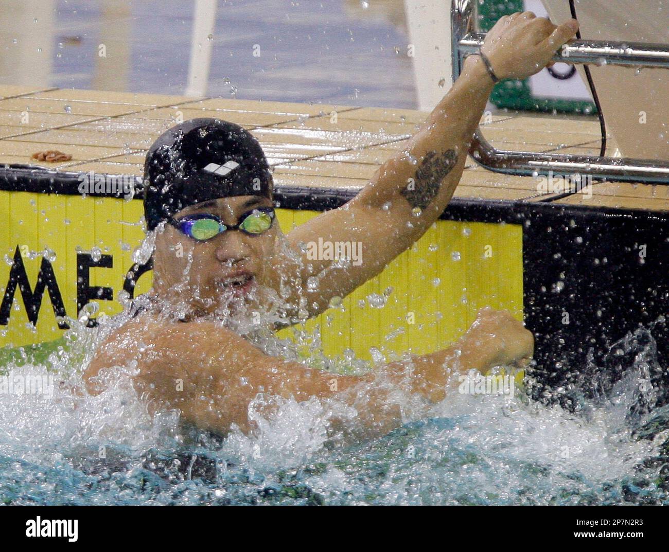 Daniel Bego of Malaysia reacts after winning the gold medal in the men ...