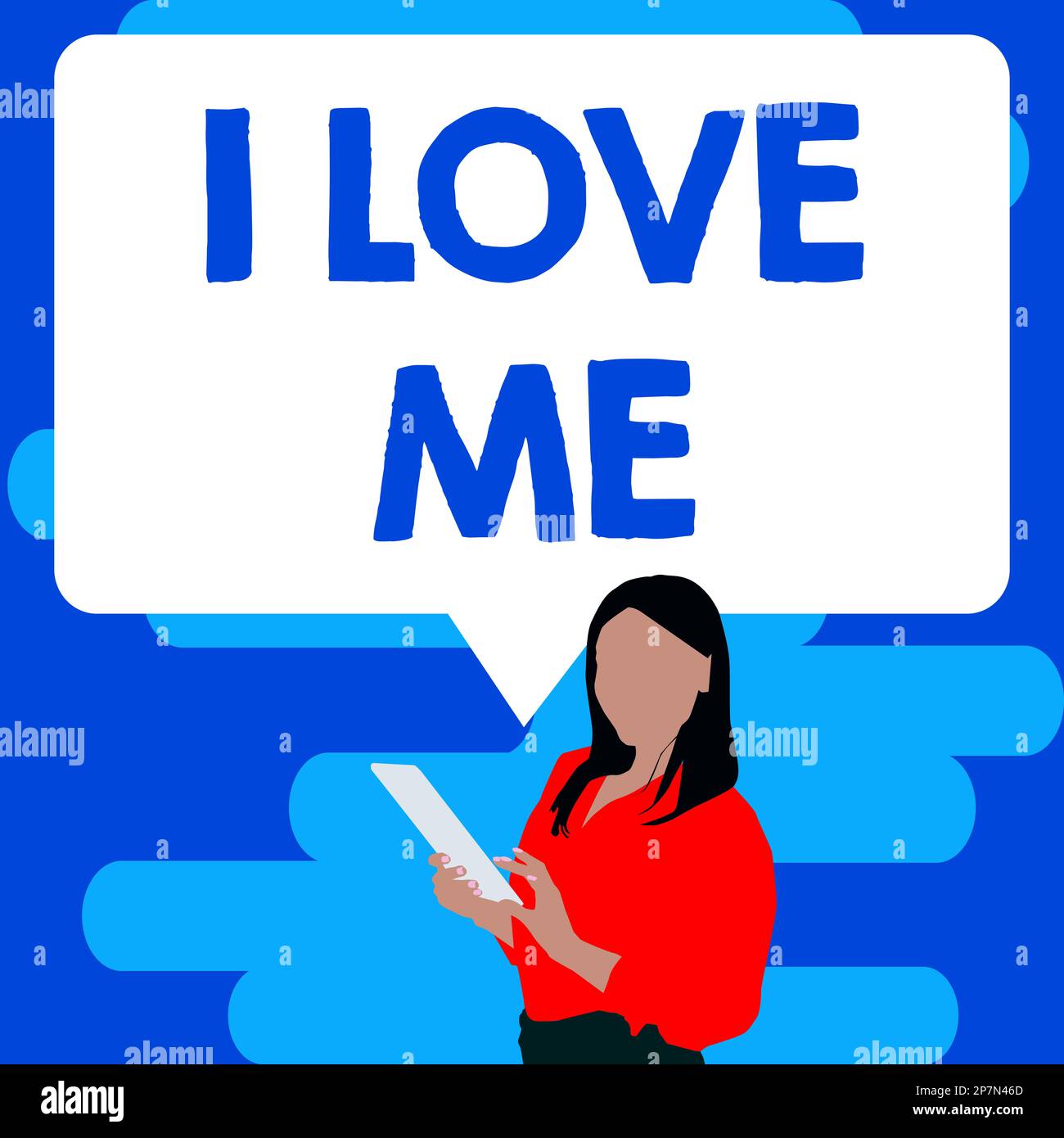 Text caption presenting I Love Me. Word Written on To have affection ...