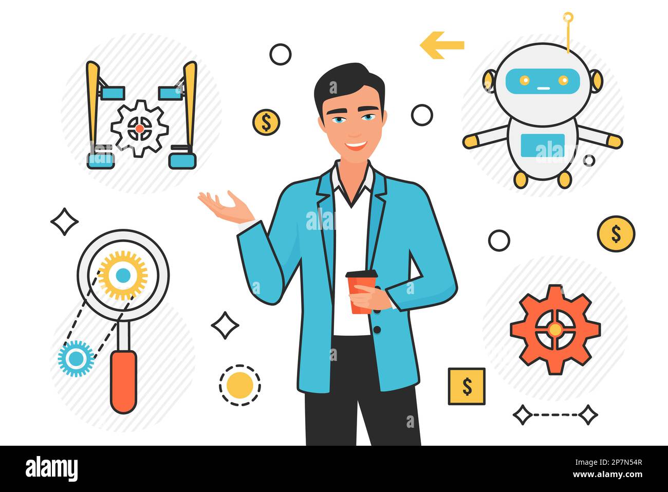 Robotic technology. Automation processes, artificial intelligence ...