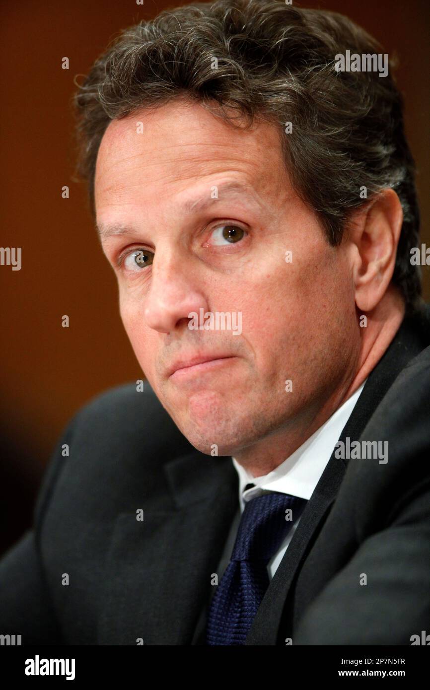 Treasury Secretary Timothy Geithner testifies on Capitol Hill in ...