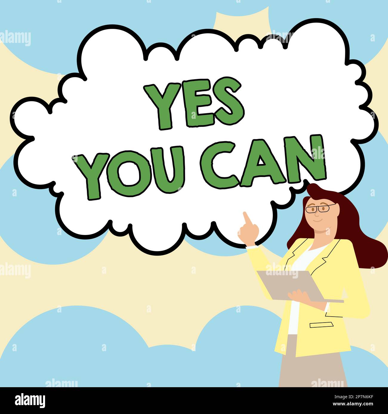 Text showing inspiration Yes You Can. Business idea Positivity ...