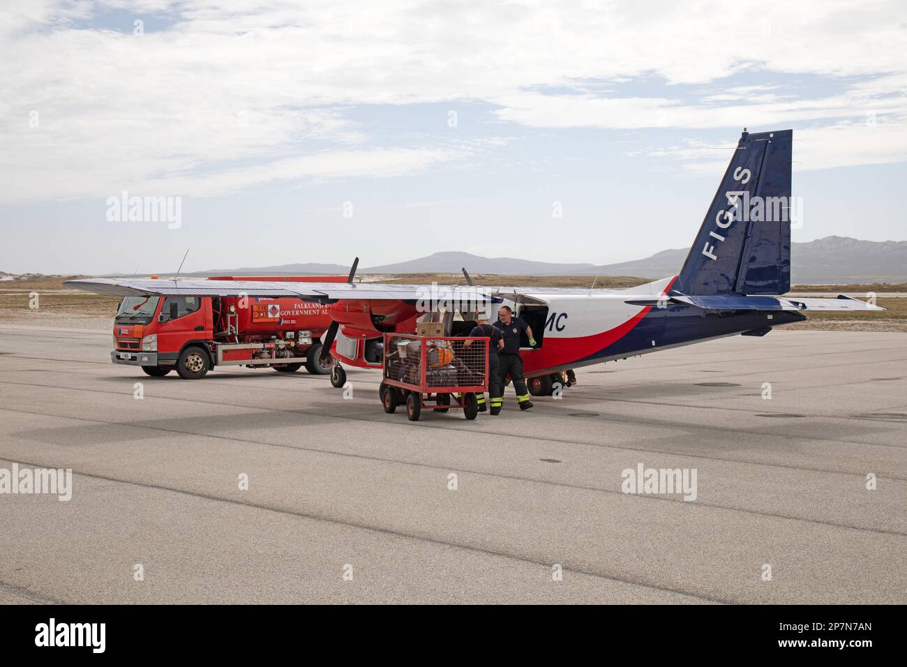 A Britten Norman B2B Islander, VP-FMC belonging to The Falkland Islands ...