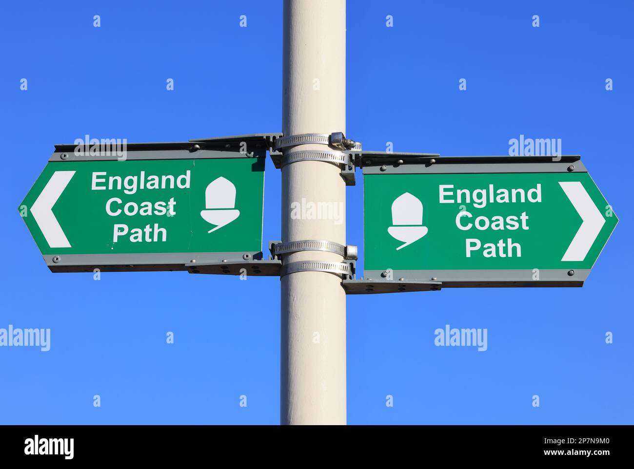 England Coast Path sign for the coastal walk in Eastbourne, East Sussex ...