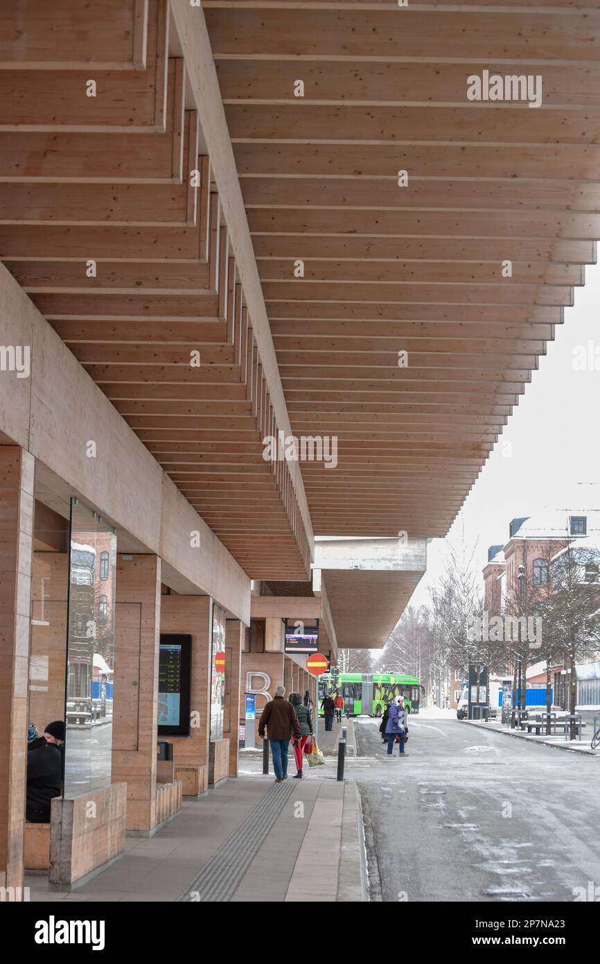 Umea, Norrland Sweden - Large architectural bus stop made in ...