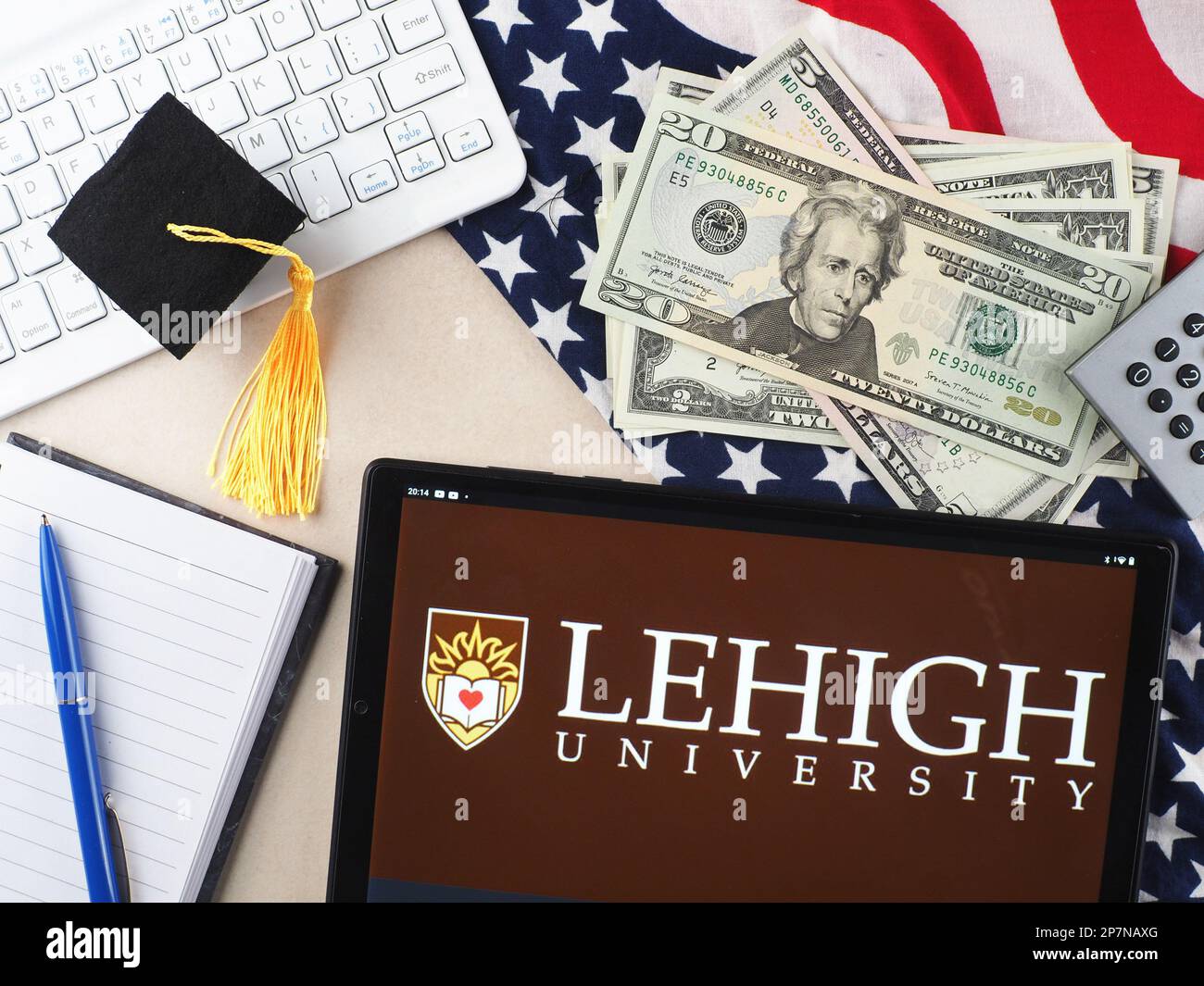 In this photo illustration, Lehigh University logo seen displayed on a ...