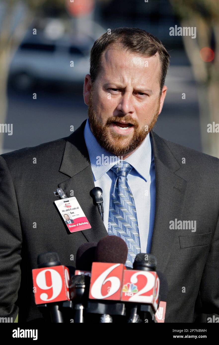 Dan Yates, Director of Marketing for Heath Central Hospital speaks to ...