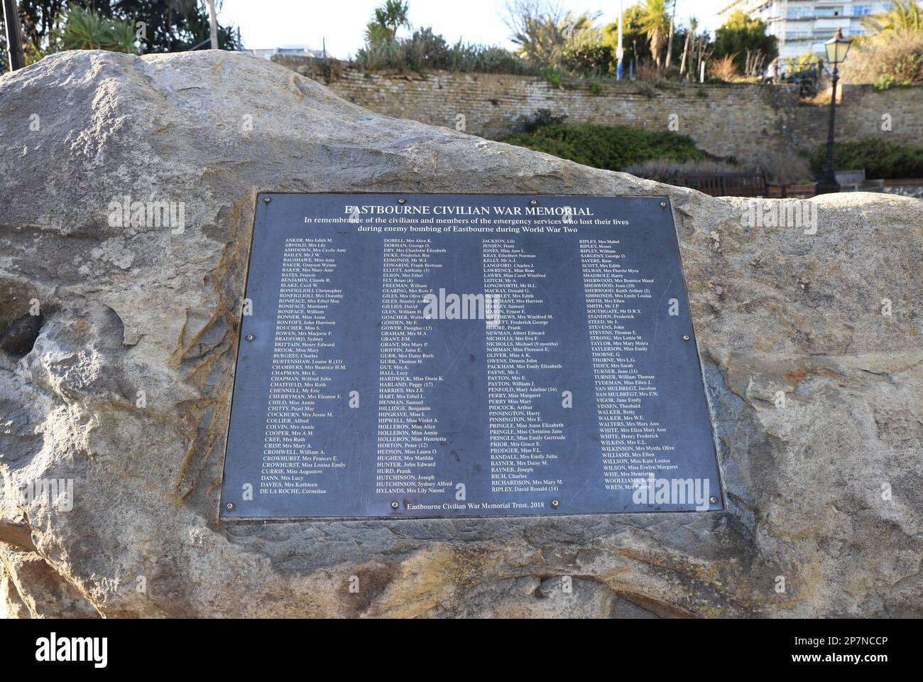 Eastbourne Civilian War Memorial, in remembrance of those who lost ...