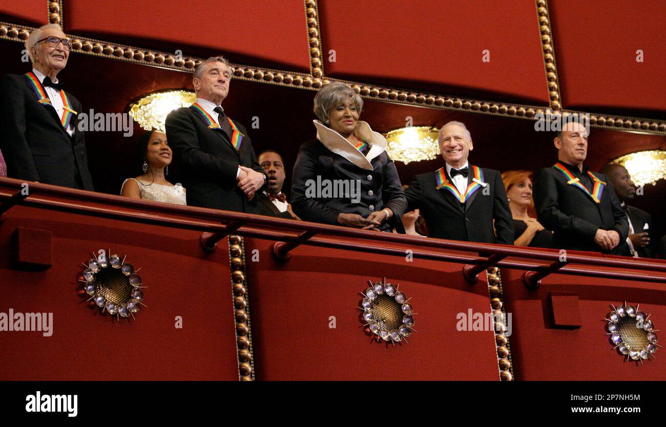 Kennedy Center honorees Dave Brubeck, left, Robert De Niro, Grace Bumbry, Mel Brooks, and Bruce ...