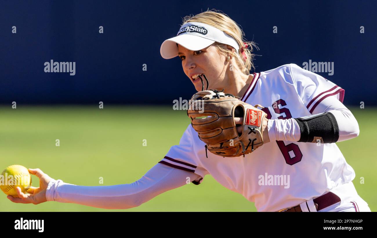 Missouri State utility Kelsie Lewis (6) during an NCAA softball game on ...