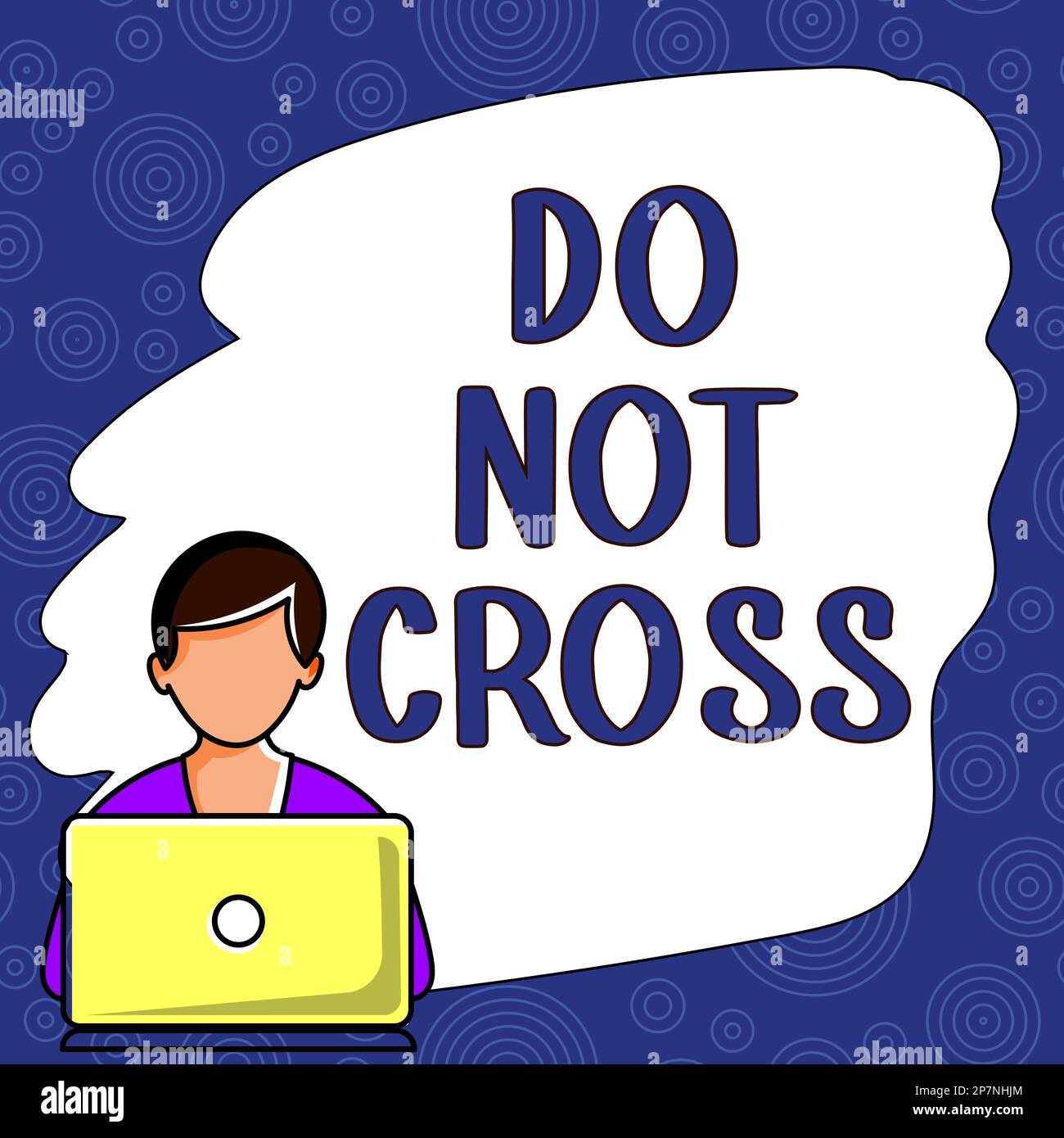 Conceptual caption Do Not Cross. Conceptual photo Crossing is forbidden ...