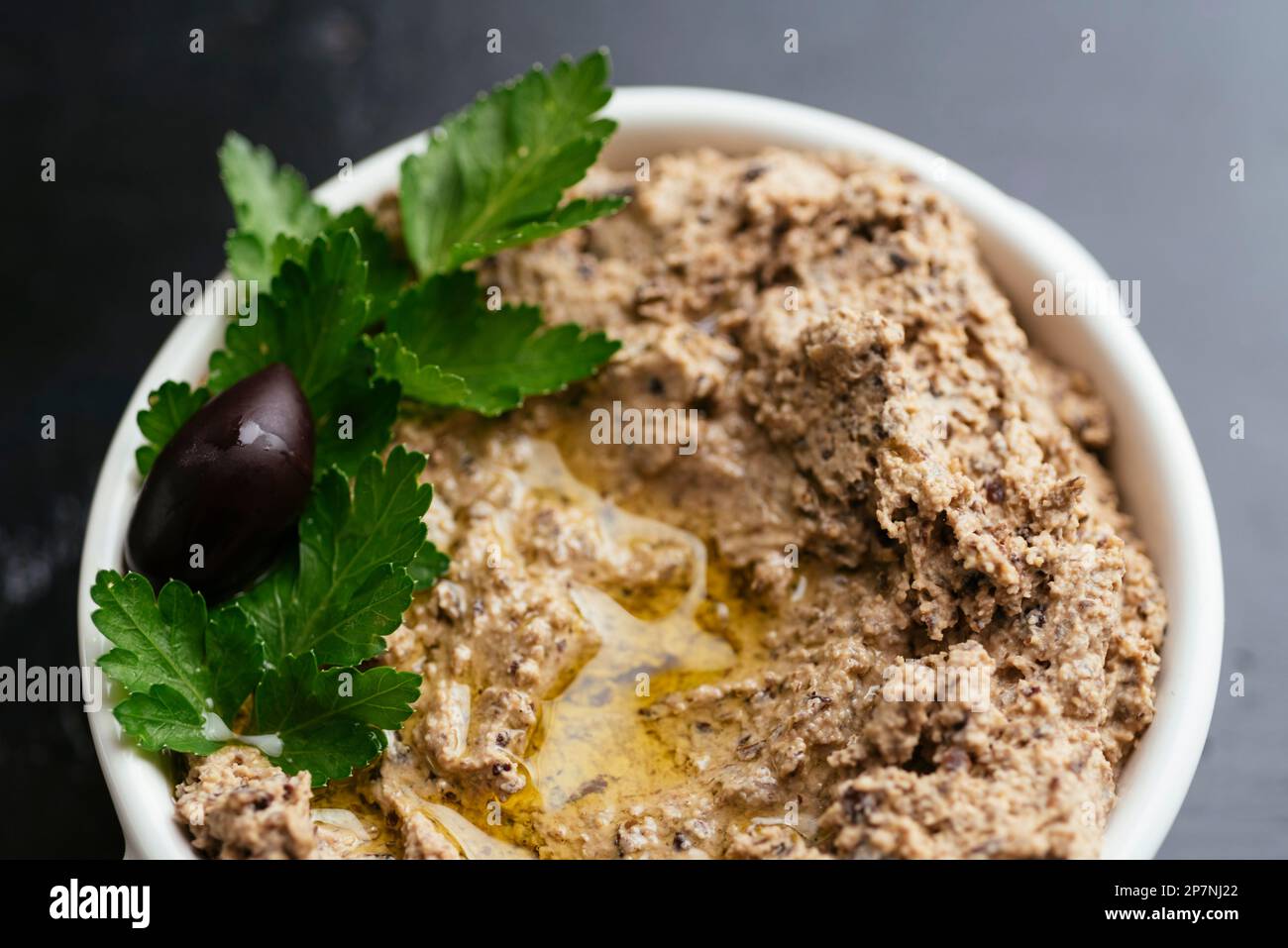 Home made hummus made from black chickpeas (ceci neri Stock Photo - Alamy