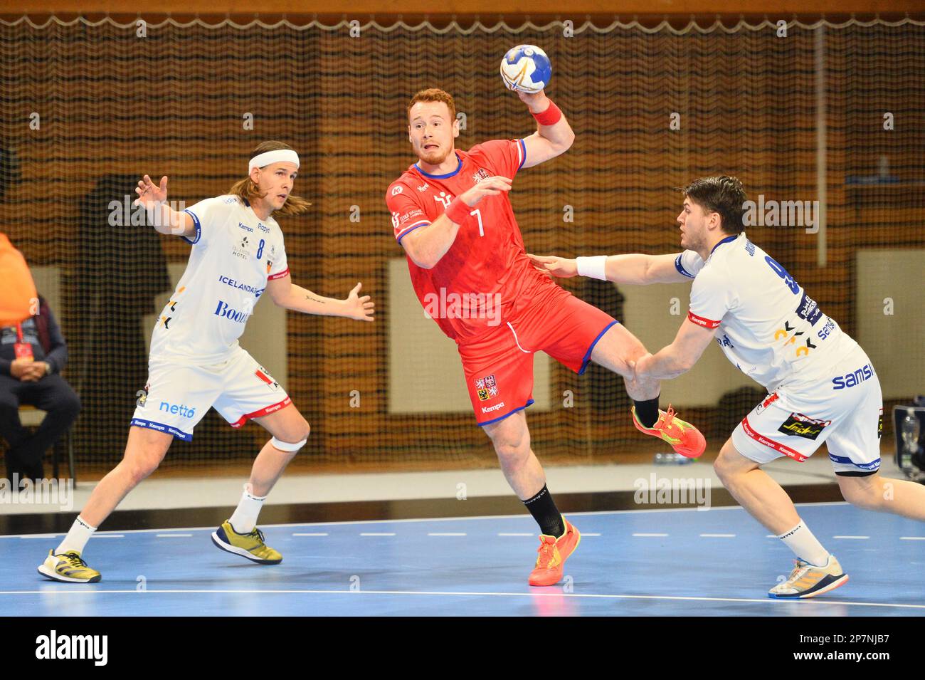 Brno, Czech Republic. 08th Mar, 2023. From left Bjarki Mar Elisson of ...