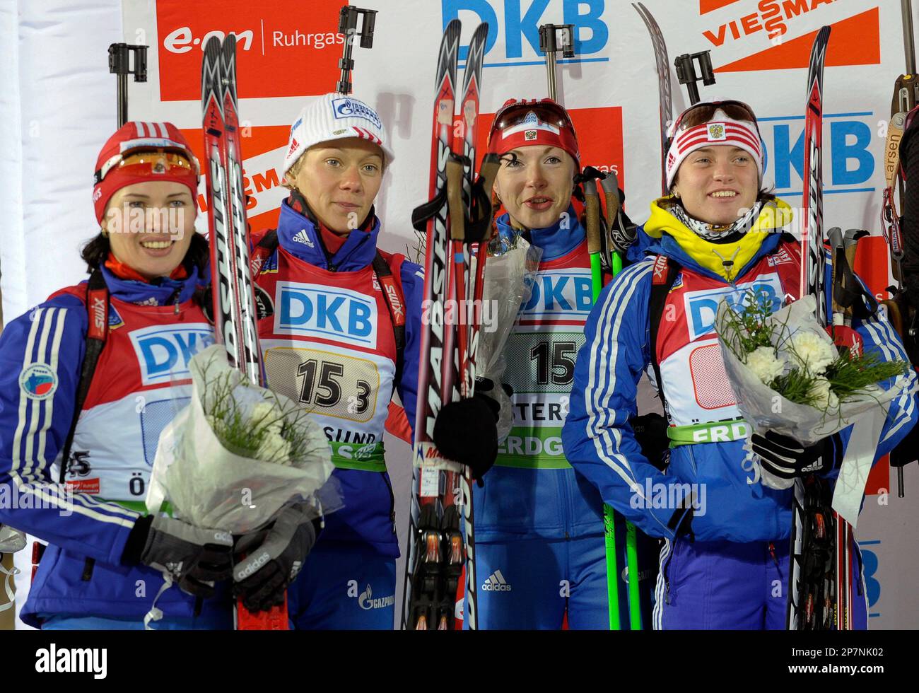 Russia team Olga Medvedtseva, left to right, Olga Zaitseva, Anna ...