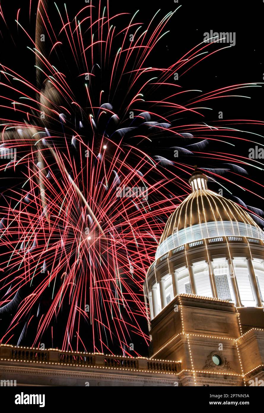 Fireworks light up the sky at the end of the annual lighting ceremony ...