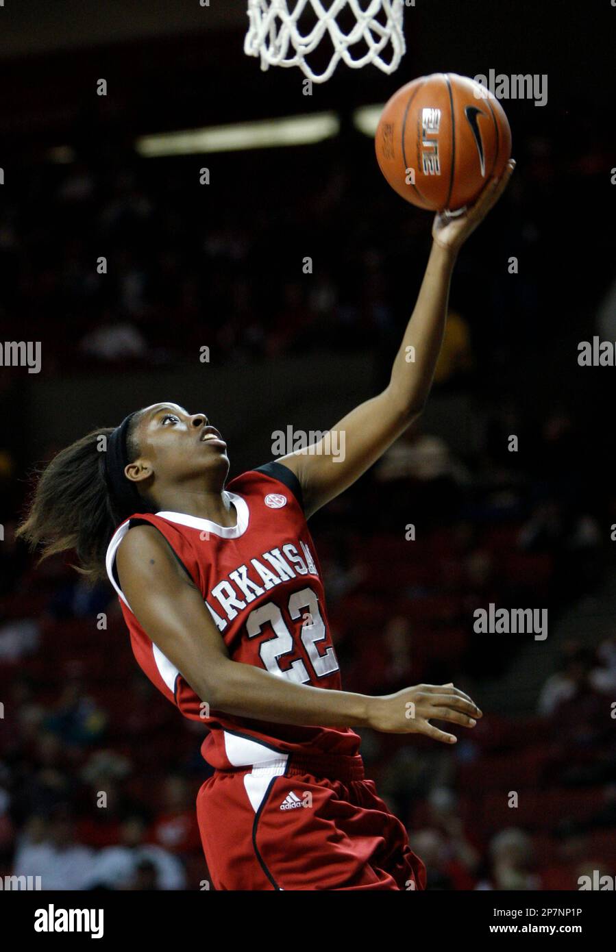 Arkansas guard C'eira Rickets takes a shot unopposed in the first half ...