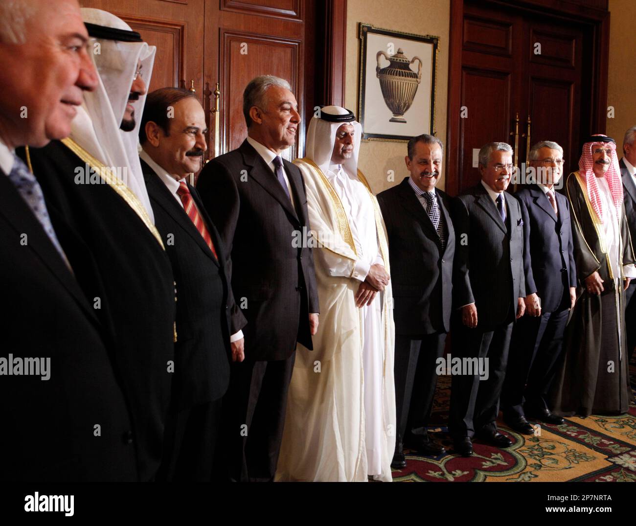 Arab oil ministers from left to right, Syrian Sofian al-Alaw, Kuwaiti ...