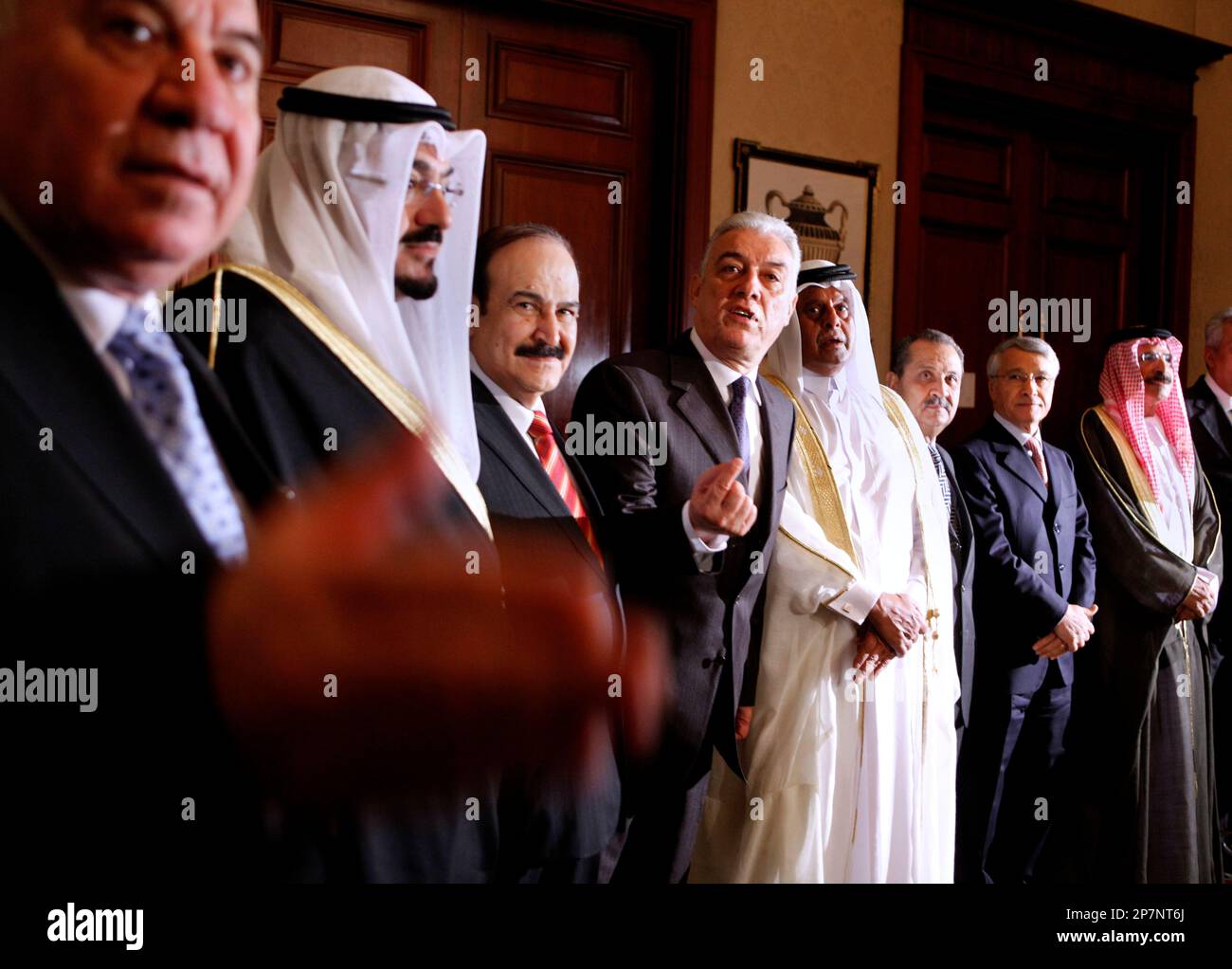 Arab oil ministers from left to right, Syria's Sofian al-Alaw, Kuwaiti ...