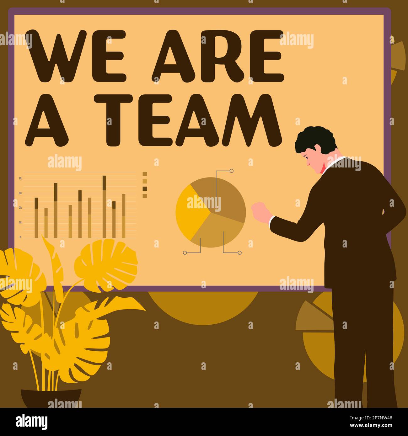 Inspiration showing sign We Are A Team. Business overview work together ...