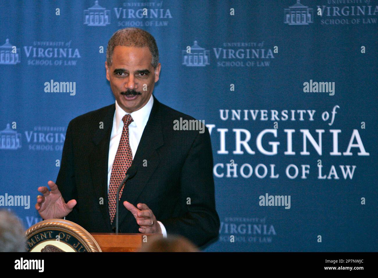 U.S. Attorney General Eric Holder speaks during the installation ...