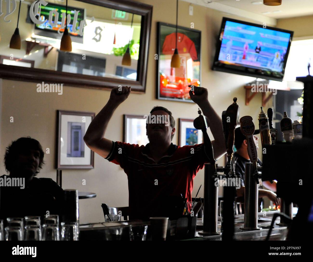 Owen Randall celebrates the American draw into Group C in the World Cup ...