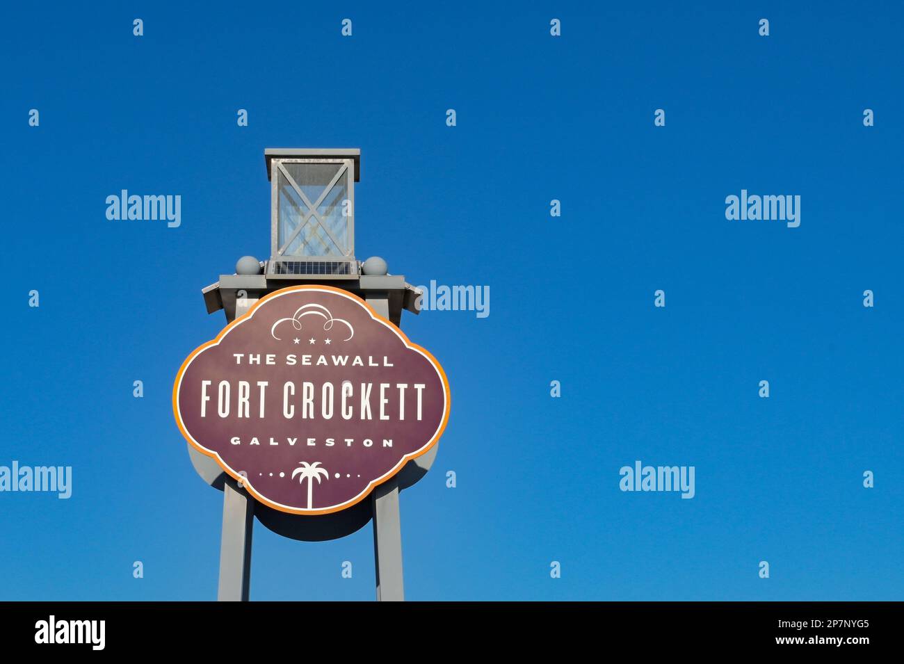 Galveston, Teaxas, USA - February 2023: Sign on the seafront of ...