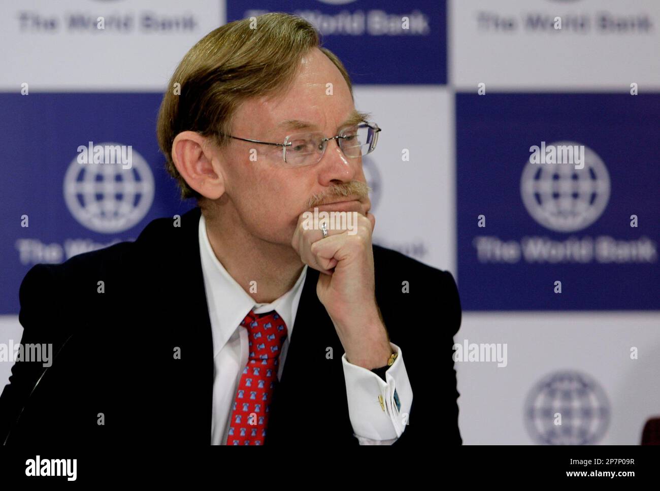 World Bank President Robert Zoellick looks on during a press conference ...