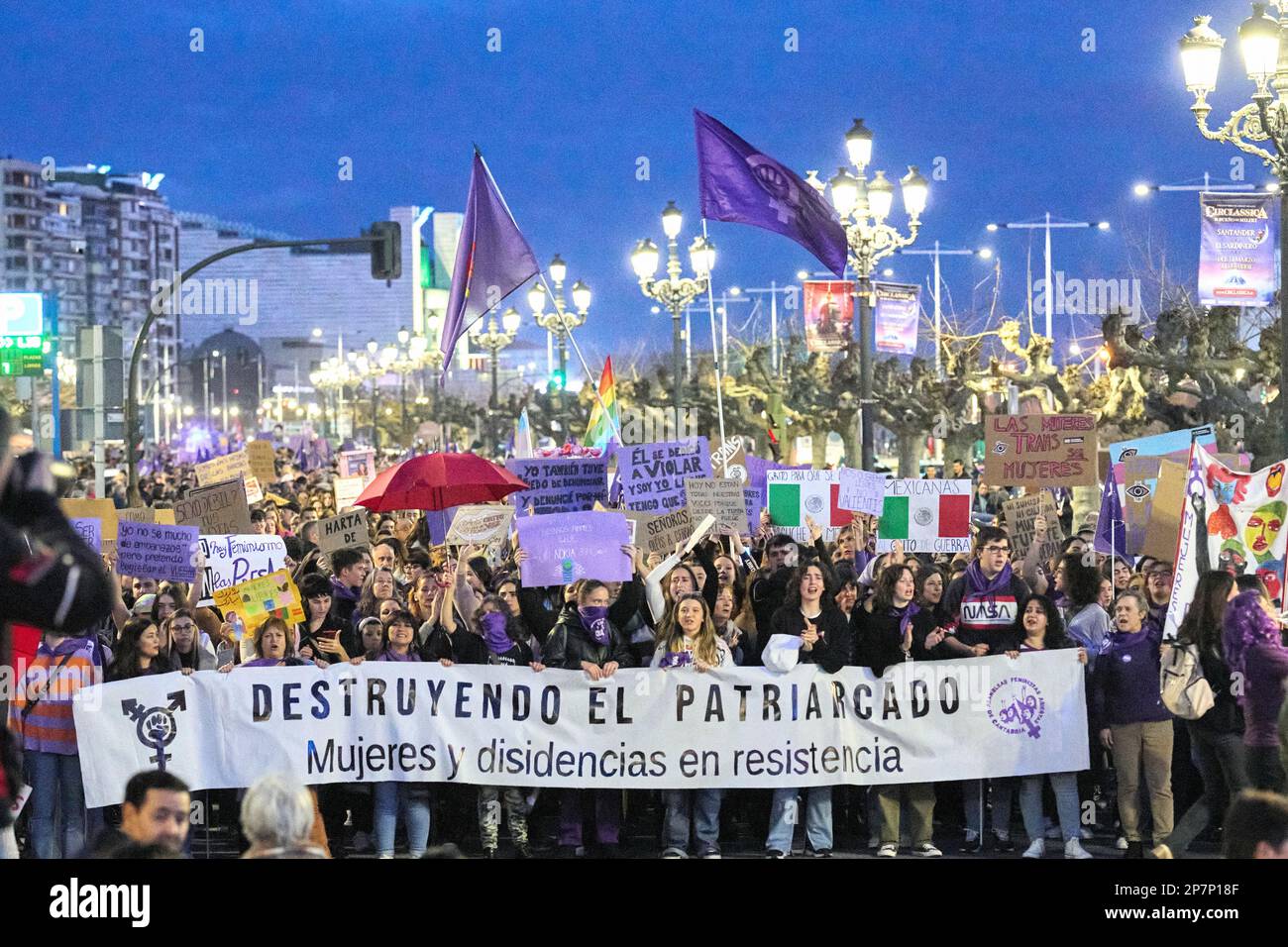 Thousands of women protest during a demonstration called by the March 8 ...