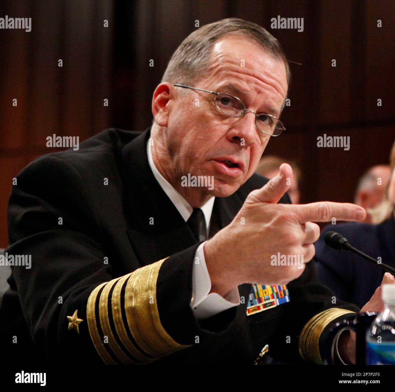 Joint Chiefs Chairman Adm. Michael Mullen testifies on Capitol Hill in ...